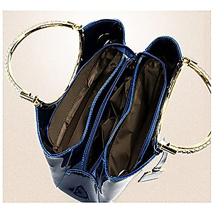 Women's Handbags Top-Handle Bags Patent Leather Evening Purse Shoulder Bags Purse for Wedding, Shopping, Dating Work (Pink)