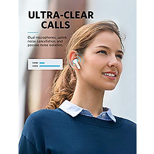 Soundcore Liberty Air True Wireless Earphones with Charging Case, Bluetooth 5, 28 Hour Playtime, Touch Control Earbuds, Graphene Enhanced Sound, Noise Cancelling Microphones and Secure Fit (White)