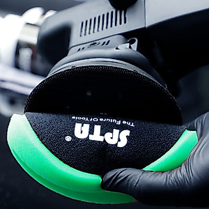 Green Heavy Cut Pad, Buffing Polishing Pads, SPTA 3Pcs 6.5 Inch Face for 6 Inch 150mm Backing Plate Compound Buffing Sponge Pads for Car Buffer Polisher Compounding, Polishing and Waxing -FPTSS6G-3