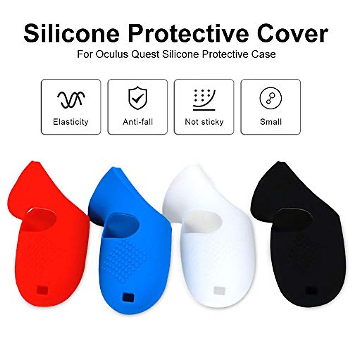 Protective Silicone Cover for Oculus Quest, VR Headset Gaming Controller Low-Profile Full Sensor Tracking Case Skin Set