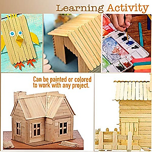 200 Pcs Natural Wooden Food Grade Craft Sticks - Ice Cream Stick - Popsicle - 4.5 inch Length - Suit Crafting, Stirring, Paddle, Waxing, Small Ice Pop Stick for DIY Kids Popcicle - Apremont