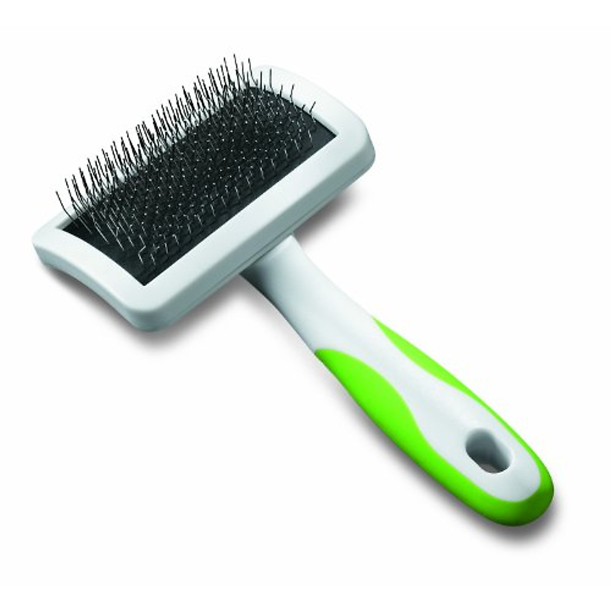 Andis 65705 Stainless-Steel Slicker Brush for Dogs and Cats - Durable and Lightweight Grooming Tool for All Breeds and Fur Lengths, Reduces Shedding and Promotes Hair Growth - Medium, Green