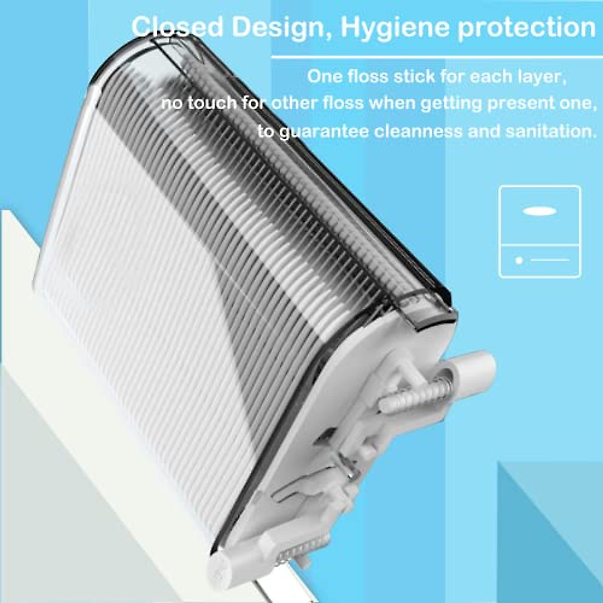 Dental Floss Holder 2 Boxes, Automatic Pop Up Flossers Dispenser, Tasteless Flosser, Hygienic Neat，Total 176PCS Professional Teeth Clean Flossers,Suitable for Home and Office