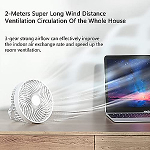 HAIDOLIANG Personal Desk Fans,7 Inch Table Fans,USB Rechargeable Portable Fan with LED Lights,3 Speeds Quiet Battery Operated, Baby Stroller Cooling Fans,Ceiling Mini Fan For Travel Camping Bedroom