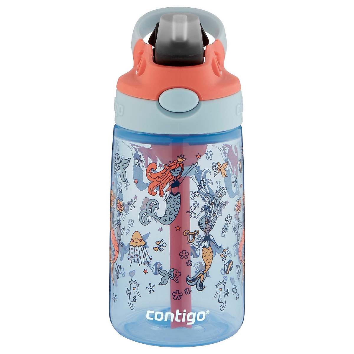 Contigo Aubrey Kids Cleanable Water Bottle with Silicone Straw and Spill-Proof Lid