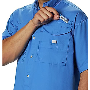 Columbia Standard Men’s Bonehead Short-Sleeve Work Shirt, Comfortable and Breathable, Vivid Blue, X-Large