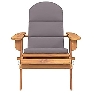 Adirondack Patio Chair with Cushions ，Adirondack Patio Chair ，Cushions Solid Wood Acacia ，Suitable for living rooms, bedrooms, offices, courtyards，29.5" x 33.1" x 35.4" Gray/A，Solid Wood Acacia