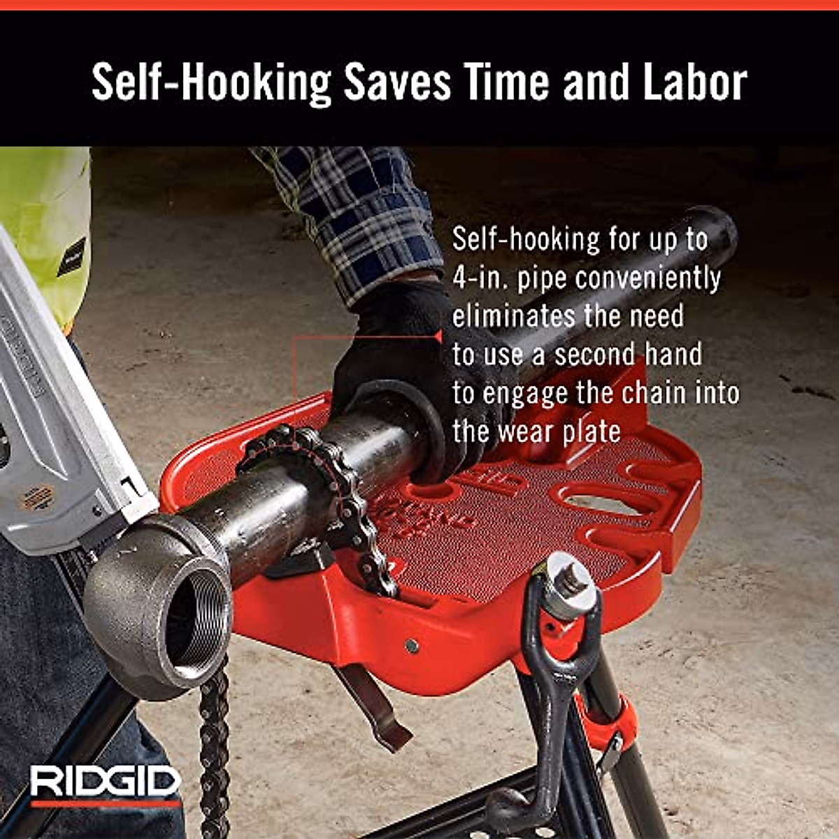 RIDGID 36273 460-6 Portable TRISTAND Chain Vise for 1/8"-6" Pipe, Red/Black