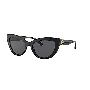 Versace Woman Sunglasses Black Frame, Dark Grey Lenses, 54MM
