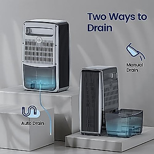 AlohaAir Dehumidifier for Home with Drain Hose, 95 OZ Dehumidifiers for Room, Quiet, Aromatherapy, Timer, Auto Shut-off, Dehumidifiers for Bathroom, Bedroom, Closet, RV & Basement