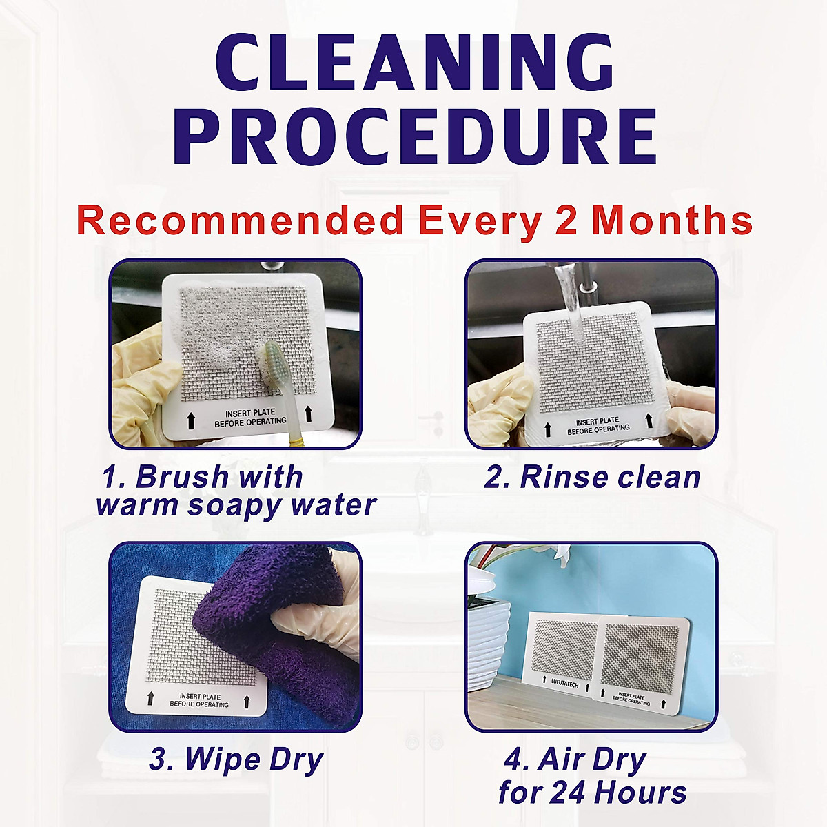 LUFUTATECH Universal Ceramic Ozone Plates for Generic Ozone Generators Washable Purification Air Purifier, 4.5" x 4.5" Inches Replacement Ozone Plates (2Pack)