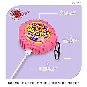 AIBEAMER Cute Cover for Beats Studio Buds 2021 Case, 3D Cartoon Kawaii Silicone Protective Skin for 2021 Beats Studio Buds Case with Keychain for Girls Boys Kids Women Men (Bubble Gum)