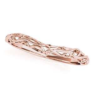 MauliJewels Rings for Women 0 Carat Engagement Wedding Band 4-prong 14K Solid Rose Gold