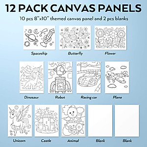 Nicpro 60 PCS Art Paint Set for Kids & Adult, Washable Watercolor Sip Painting Supplies Kit for Beginner with 24 Tube Water Color Paint, 8 Brushes,12 Canvas, Smock, 25 Papers Easel Sponge Palette Bag