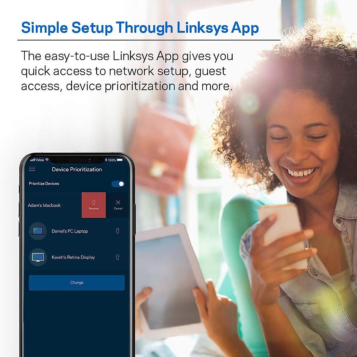 Linksys Velop Plug-in Home Mesh WiFi System, Up to 5,000 Sq. Ft, WiFi 5 Router + WiFi Extender Bundle - WHW0203P
