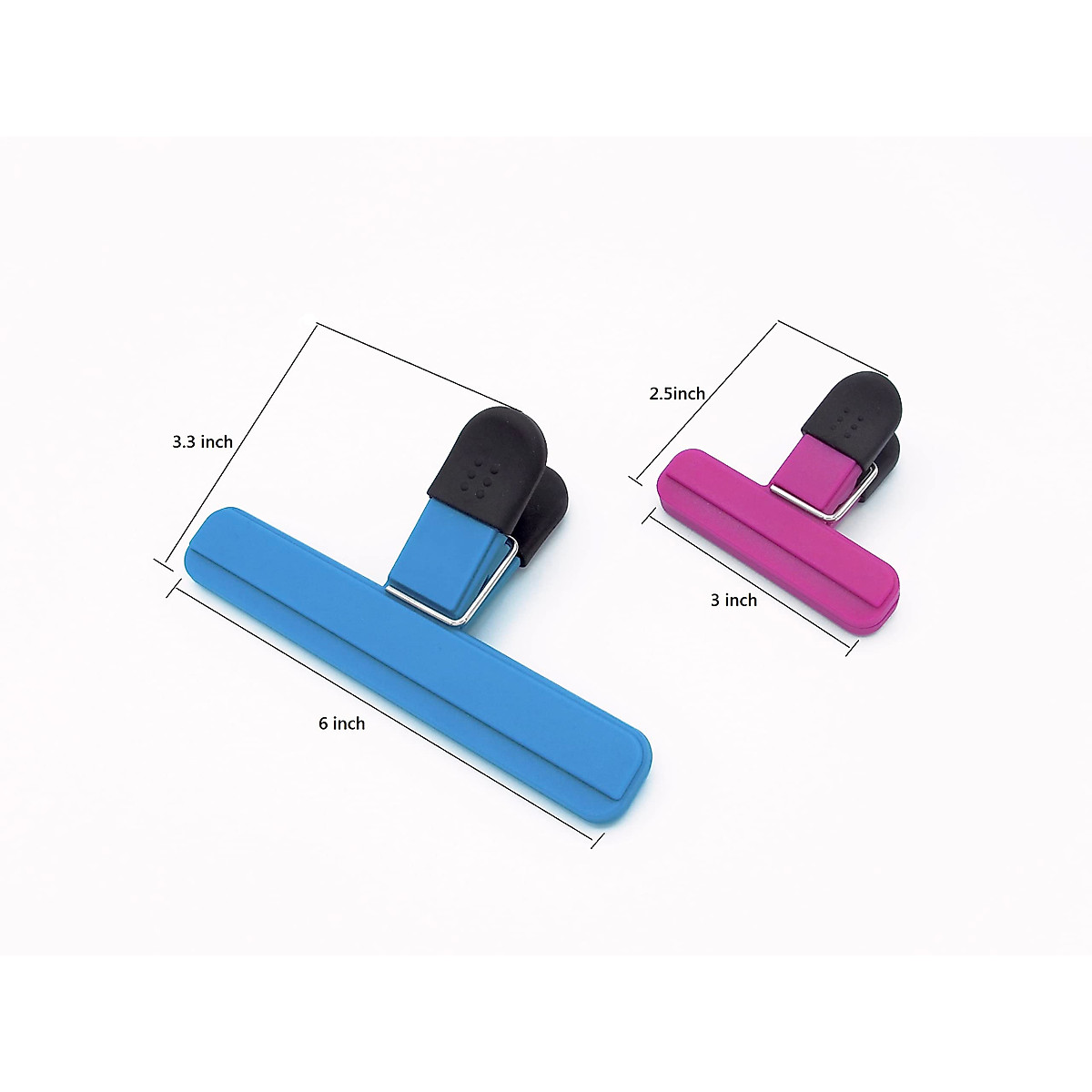 Bag Clips, 8pcs Chip Clips for Food Packages, Assorted Sizes Bag Clips for Food Storage, Food Clips with Tight Seal Grip (4 Large + 4 Small)