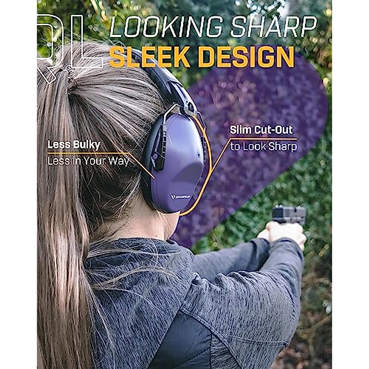 Vanderfields Hearing Protection Headphones 20dB Noise Reduction, Noise Cancelling Ear Muffs for Adults-Passive Ear Protection for Shooting Range, Fireworks, Construction, Lawn Mowing Safety Ear Muffs