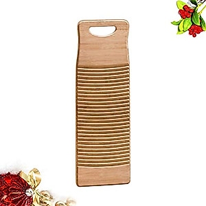 Hemoton Bamboo Wood Washing Clothes Washboard Laundry Washboard Hand Wash Board for Home Laundry Supplies L