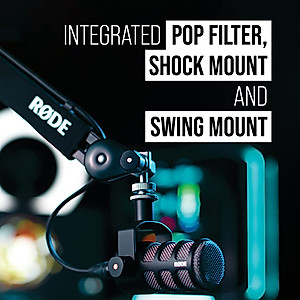 Rode PodMic Cardioid Dynamic Broadcast Microphone, Black