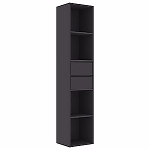 Book Cabinet Storage File Rack Organizer for Filing Kitchen Bathroom Toilet Pantry Corner Home Holder Shelf Outdoor Indoor Wall Garage Lock Gray 14.2"x11.8"x67.3" Chipboard