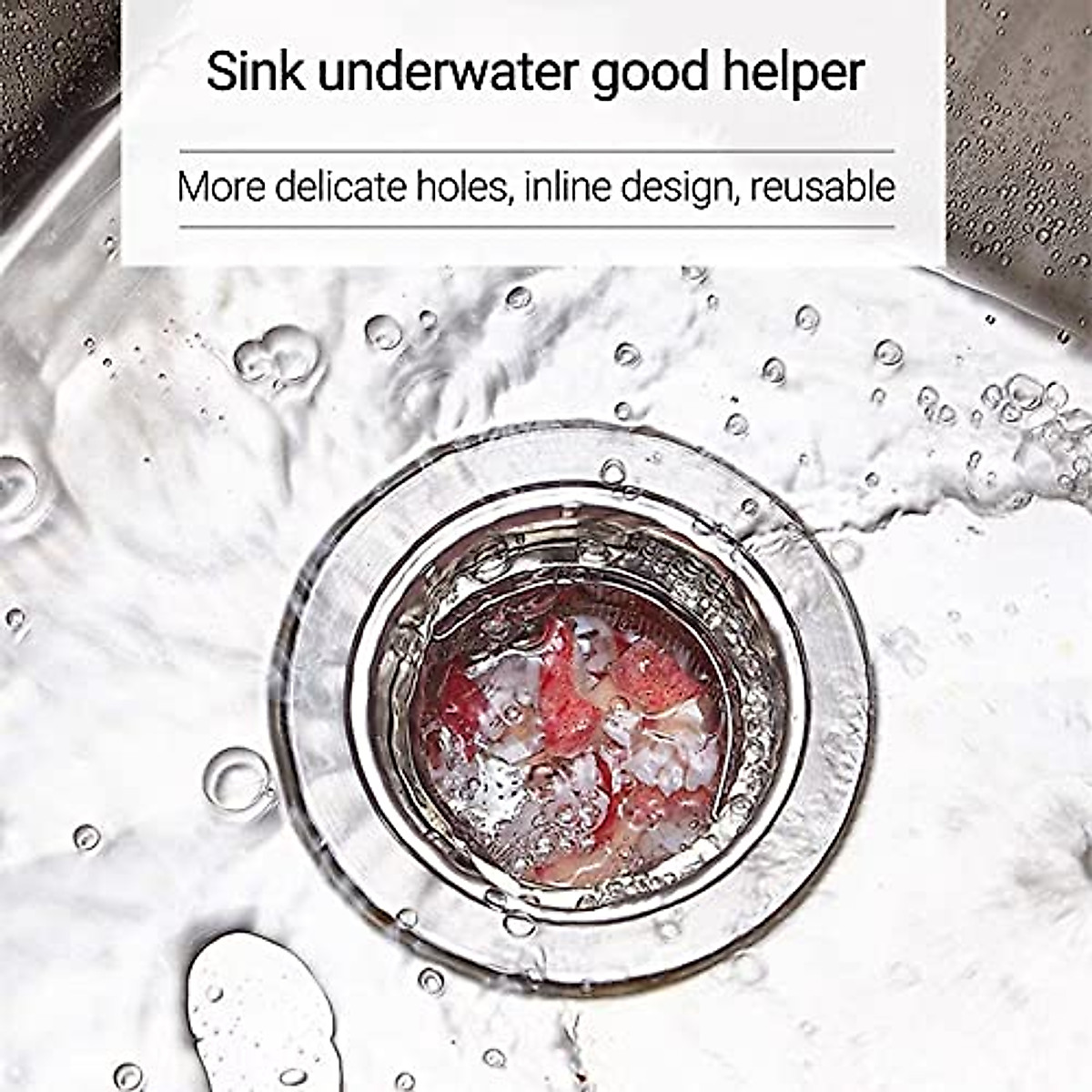 SooGree 2 Pack Sink Drain Strainer,3 inch Diameter with Handle,304 Stainless Steel Kitchen Sink Strainer,Perfect for Kitchen Sinks,Rust Free,Anti Clogging (Long Shape)