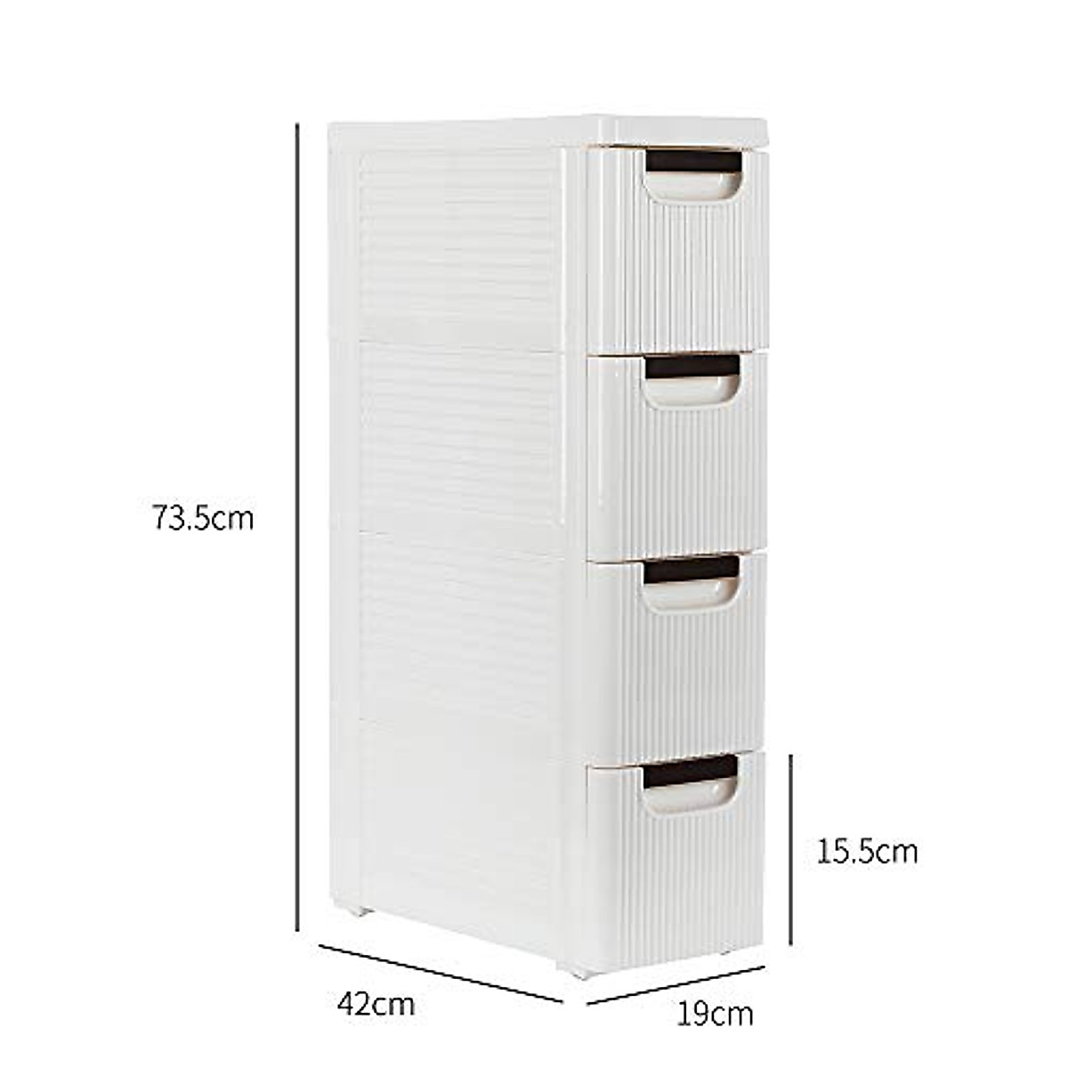 Odthelda 4 Tire Storage Rolling Cart Organizer Plastic Drawers Unit with Wheels Tower Narrow Slim Container Cabinet for Bathroom Bedroom