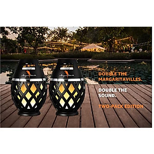 Margaritaville Tiki Torch - Waterproof Bluetooth Speaker, Portable Party Speaker with Flickering LED Lights, Perfect for Travel, Parties, Yards, and Pools (2 Pack)