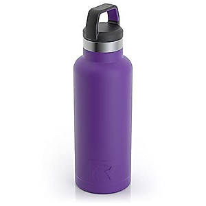 RTIC 16 oz Vacuum Insulated Water Bottle, Metal Stainless Steel Double Wall Insulation, BPA Free Reusable, Leak-Proof Thermos Flask for Hot and Cold Drinks, Travel, Sports, Camping, Majestic Purple