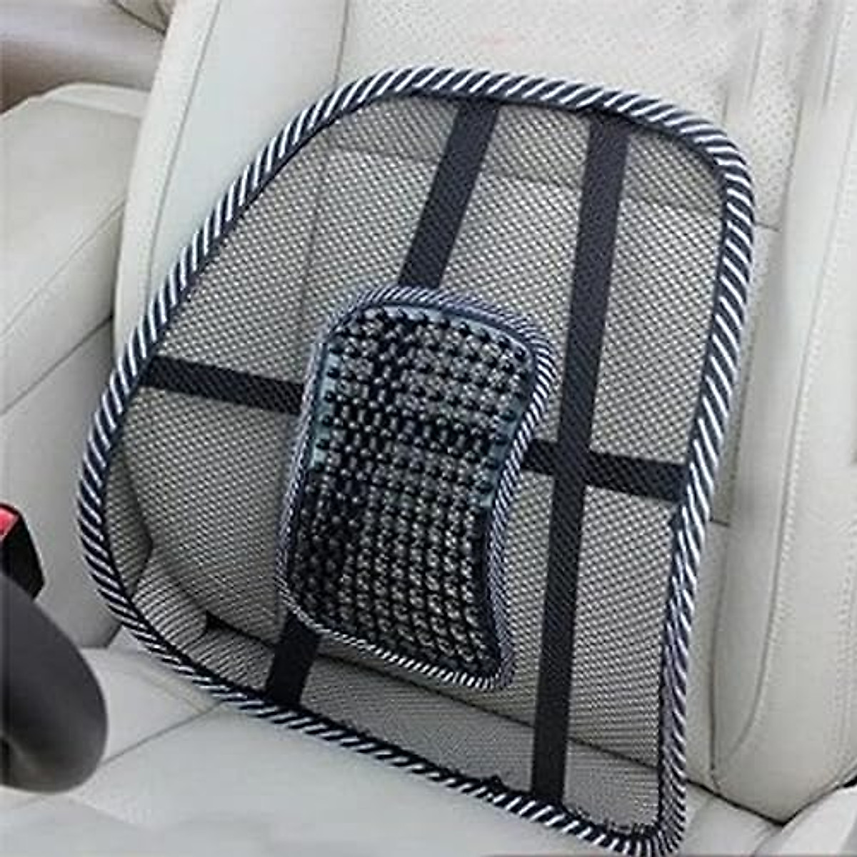 Mesh Lumbar Back Support Massage Cushion Office Home Car Seat Chair Ventilate Cool Cushion Pad with Massage (Black, 40 * 7.5 * 36cm/15.8 * 3 * 14.2inch (L*W*H))