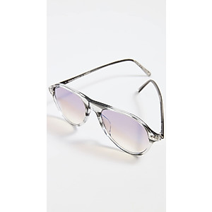 Oliver Peoples Eyewear Emet Sunglasses, Grey Textured Tortoise, One Size