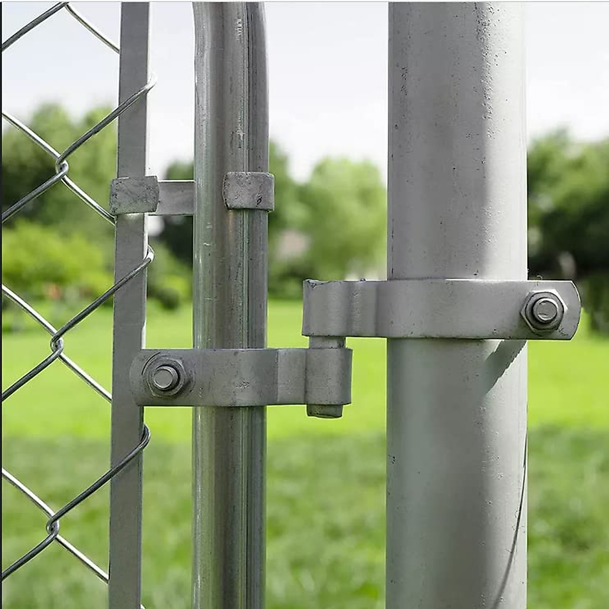 Dailydanny 2 Pack Chain Link Fence Frame Gate Post Male Hinge with Bolts and Nuts (1-7/8 Inch)