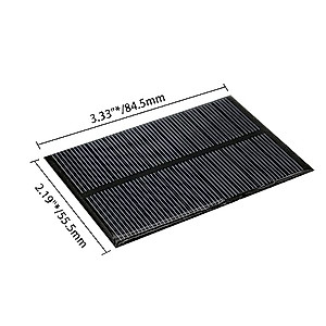 5Pcs Mini Solar Panels for Solar Power, 5.5V 120mA Mini Solar Panel Kit DIY Electric Toy Photovoltaic Cells Solar Epoxy Cell Charger 3.33"*2.19"(84.5mm*55.5mm)