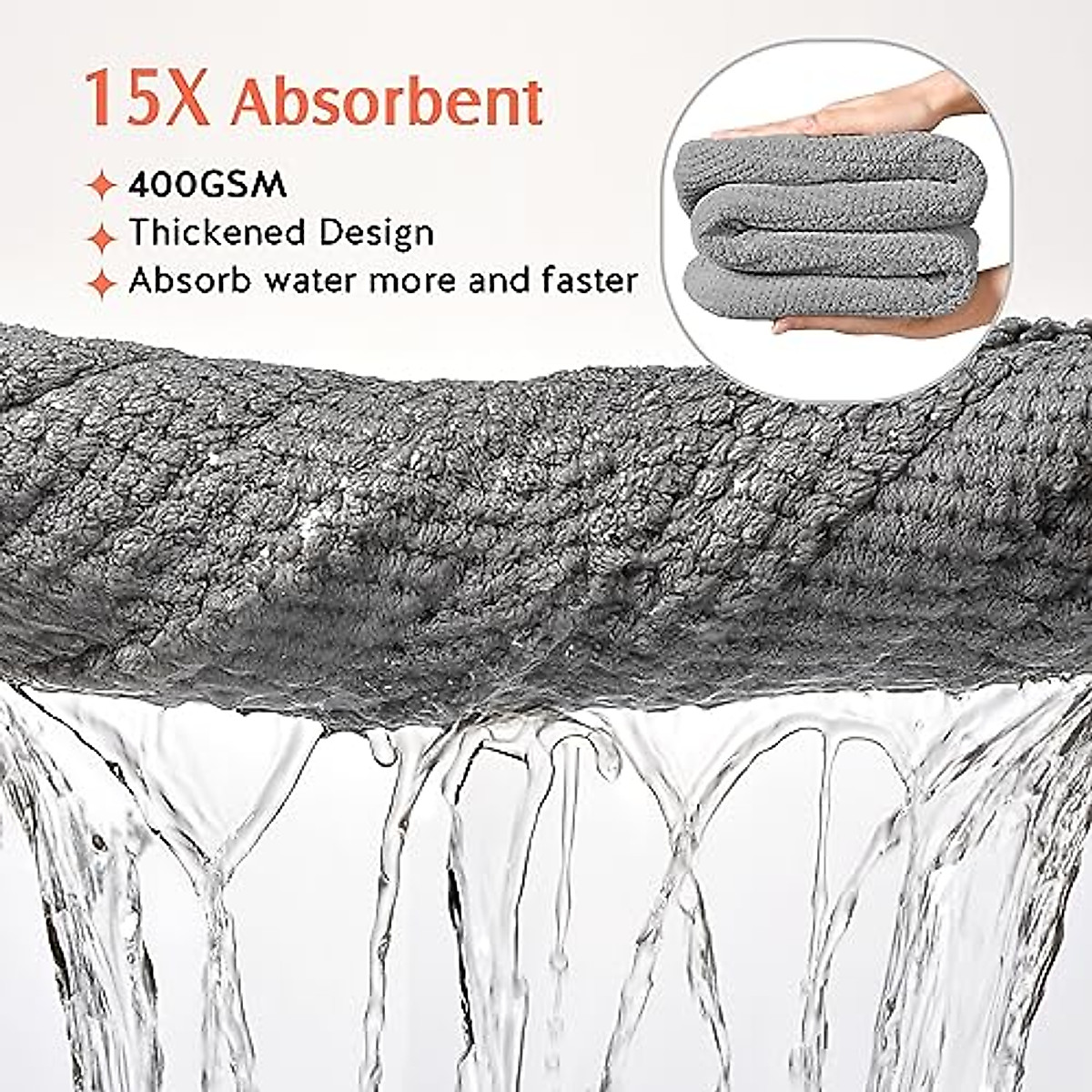YFONG 2 Pack X-Large Thicken Microfiber Hair Towel Wrap for Women, Super Absorbent & Quick Dry Hair Turban with Button for Curly,Longer,Thicker Hair(Camel+Gray)