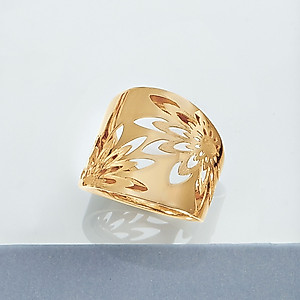 Ross-Simons Italian 14kt Yellow Gold Openwork Floral Ring. Size 9