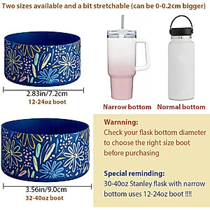 WK IEASON Protective Silicone Base Boot for Hydro Flask 32OZ 40OZ Wide Mouth, Anti-Slip Silicone Sleeve Cover Bumper for Owala Freesip/Flip/Twist 40OZ Flask Water Bottle-3.56inch Bottom Diameter