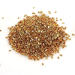 Alan Stone High Luster Reflective Fire Glass Gravel,Fire Gems,Fire Drops,Fire Glass Pebbles Stones Beads Chips for Fire Pit Fish Tank Aquarium Garden,3-6mm 305g/0.67lb (Golden)