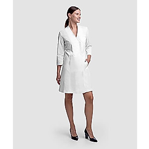 Dr. James Lab Coat for Women Minimalistic Semi-Tailored A-Line Shape Short Sleeves (8)
