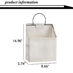 Qingsm 2 Pcs Wall-Hanging Storage Bags,Desktop Organizer Basket Cotton Linen Hanging Storage Basket for Kitchen,Bderoom,Living Room-Triangle