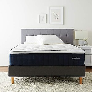 Amazon Basics Signature Hybrid Eurotop Mattress - Medium Feel - Energex™ foam for Deeper Support - Cool to Touch top Fabric - CertiPUR-US Certified - 13.5-inch, King