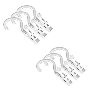 6Pcs Laundry Hooks Boot Hangers - Portable White Plastic Clothes Pins Hanger Clips for Drying Clothes - Versatile Hooks for Laundry, Boots, and More