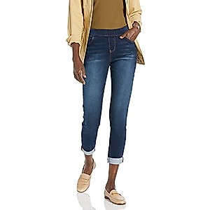 WallFlower Women's Pull On Denim Cropped High-Rise Insta Soft Juniors Jeans, Lake Ankle, 11