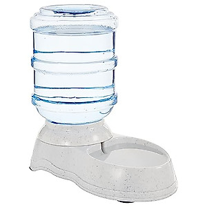 Amazon Basics Gravity Pet Waterer for Dogs and Cats, Small, 1 Gallon Capacity, Gray
