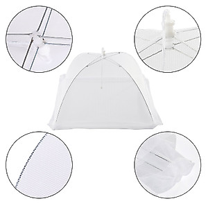 8 Packs Large Pop-Up Mesh Screen Food Cover Tents - Keep Out Flies, Bugs, Mosquitos - Reusable