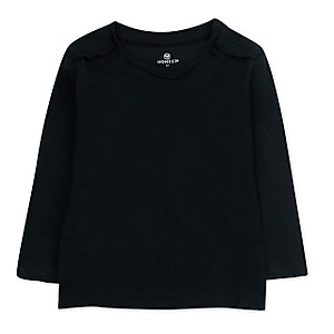 HonestBaby Baby 5-Pack Long Sleeve T Shirts 100% Organic Cotton for Toddler, Little Kids Boys, Girls, Gray Ombre, 18 Months