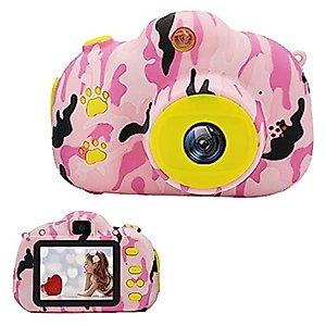 LINXHE Kids Camera, Selfie Digital Cameras Gifts for Boys Girls, 1080P HD Video Camera with 32GB SD Card for Children (Color : Pink)