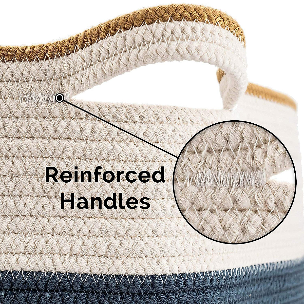 Little Hippo Baskets XXXL Large Cotton Rope Basket 22"x22"x14" Storage Woven Blanket Organizer for Living Room Organizing, Baby Gift, Kids Toy Storage