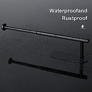 Baisyne Steel Retractable Paper Towel Holder for Kitchen Under Cabinet, Toilet (Black)