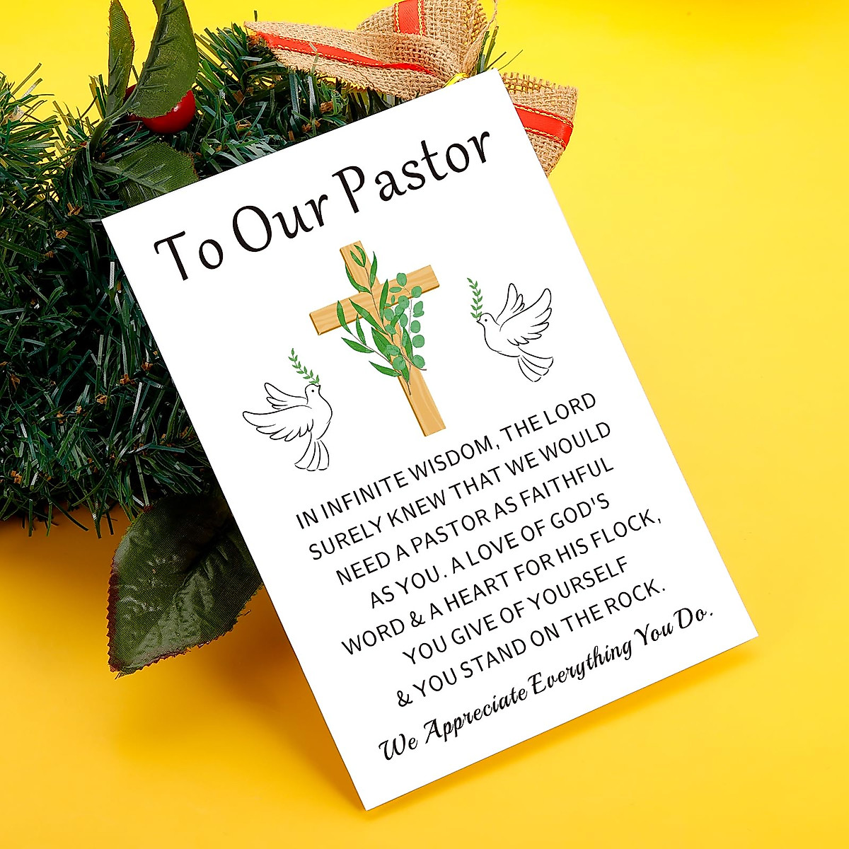 TI-EDC Thanksgiving Card for Pastor, Pastor Appreciation Card Gifts Pastor Gifts for Men MinisterReligious Scripture Gifts Baptism Christian Faith Gift Pastoral Gift from Church Thank You Card