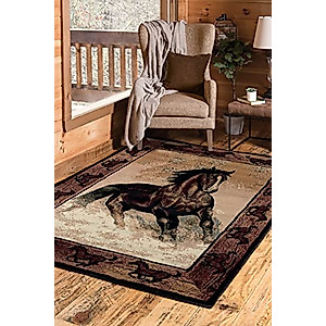 United Weavers Legends Stallion Border Area Rug, 5 ft 3 in x 7 ft 2 in, Multi