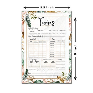 NovaaLife Baby Log for Twins - Newborn Twins - 50 Pages - Twins Sleep Schedule, Breastfeeding Log Book, Memory Books for Mom, Nanny Daily Log - Baby Journal Memory Book, Mom Journal, 50 Pages